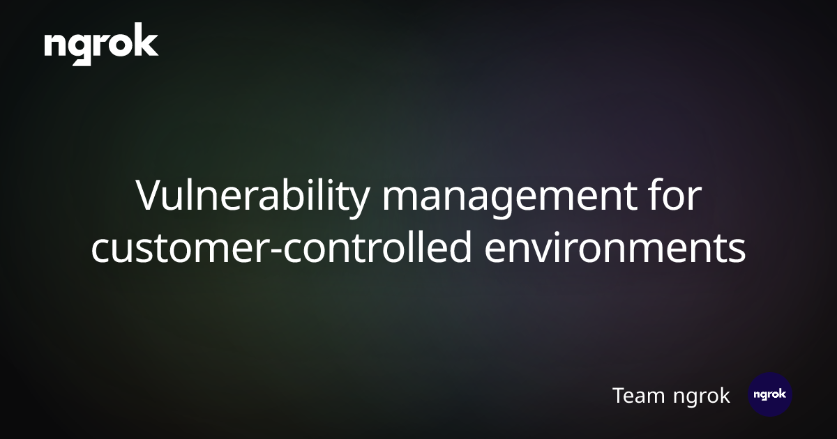 Vulnerability management for customer-controlled environments | ngrok blog